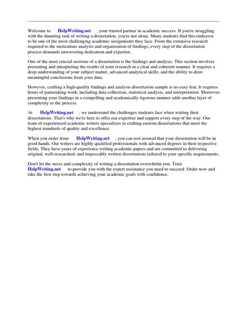 Findings And Analysis Dissertation Sample Pdf Thesis Methodology