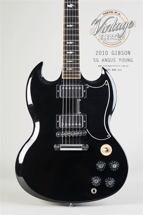 2010 Gibson Sg Angus Young Ebony Guitar Vintage Electric