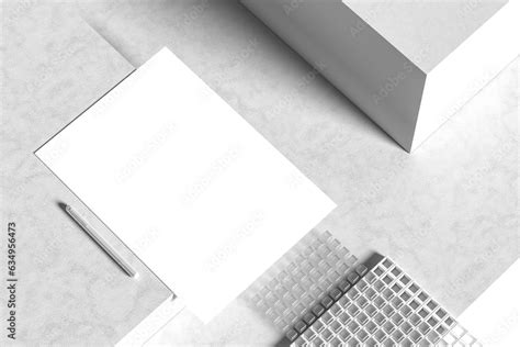 A4 Size White Paper Mock Up Isolated On White Background Blank Portrait A4 Mock Up 3d