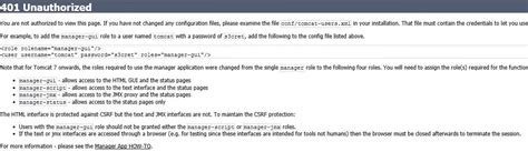 Authorization Error While Opening Tomcat Manager A Sap Community