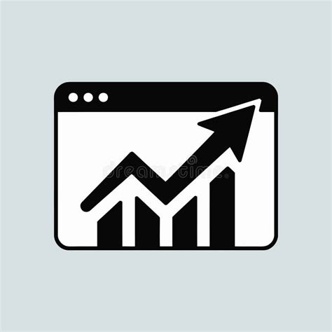 Black And White Website Browser Window Displaying Upward Trending Bar