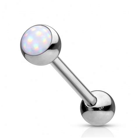 Piercing Langue Illuminant Stone Set En Acier Chirurgical 316l Clair