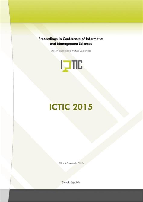 Pdf Proceedings In Conference Of Informatics And Management · 4th