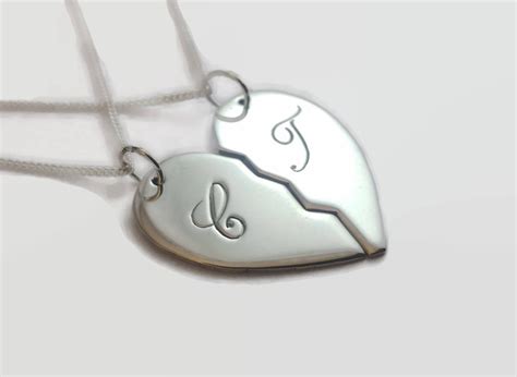 Couples Split Heart Necklace Set Couple Necklace Set In Etsy