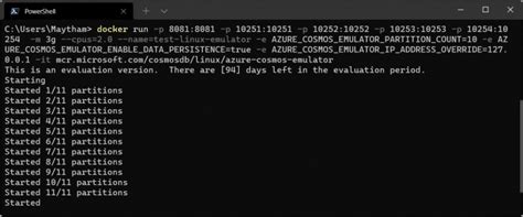 how to create a local test playground for cosmos db for development