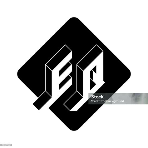 Eq Kode 2 Huruf Huruf E Dan Q Monogram Atau Logotipe Font 3d Isometrik