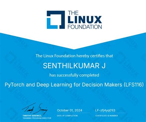 Senthil Kumar J On Linkedin Pytorch Deeplearning Ai Thelinuxfoundation Decisionmakers