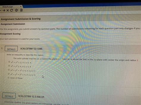 Solved х Webassign →xcio Assignment Submission And Scoring
