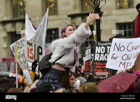 Whitehall London Uk 21st January 2018 Times Up Rally Womens