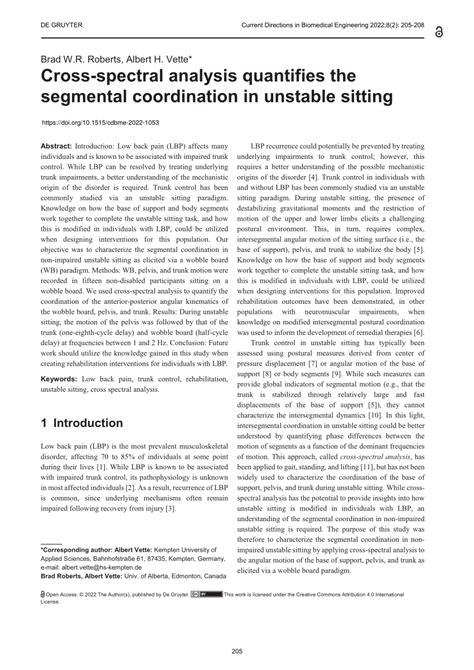 Pdf Cross Spectral Analysis Quantifies The Segmental Coordination In