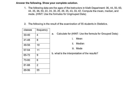 Solved Answer The Following Show Your Complete Solution 1 The