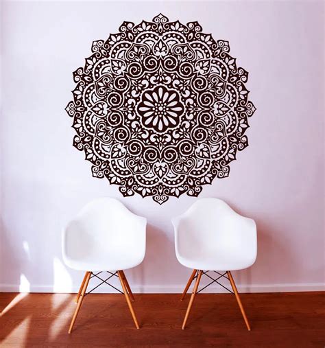 Mandala Wall Sticker Boho Style Ethnic Dress Up Religious Buddhism