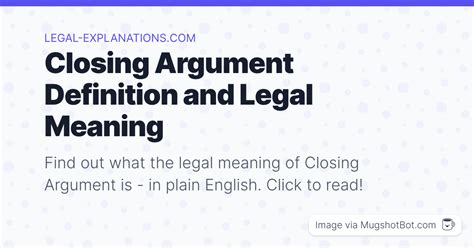 Closing Argument Definition What Does Closing Argument Mean