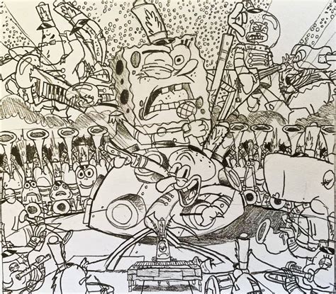 Spongebob Band Bowl Celebration Sketch By Wilduda On Deviantart