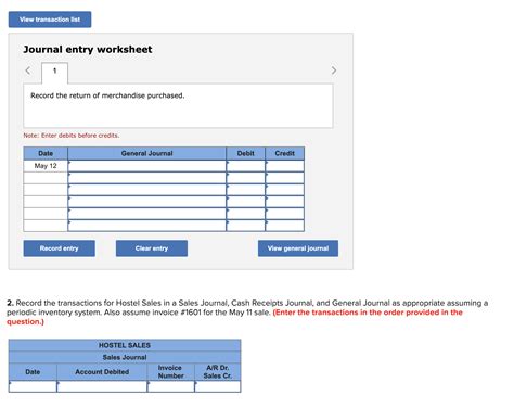 Solved View Transaction List Journal Entry Worksheet Course Hero