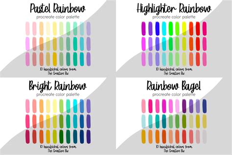Rainbow Procreate Palette Bundle 300 Colors The Creative Bix