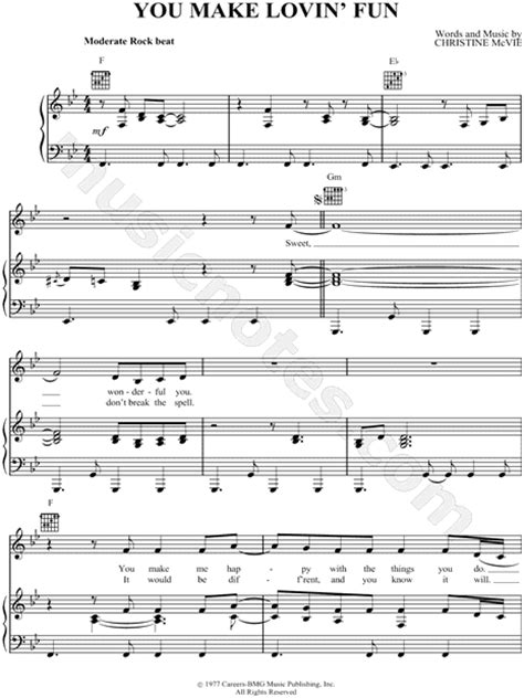 Fleetwood Mac You Make Loving Fun Sheet Music In Bb Major Download