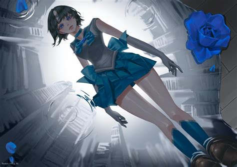 Mizuno Ami And Sailor Mercury Bishoujo Senshi Sailor Moon Drawn By