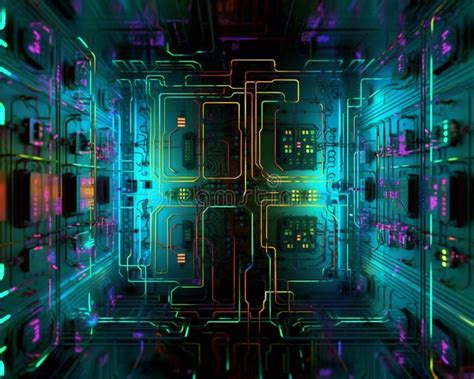 Colorful Wall Circuit Texture Image 3d Effect Stock Illustration Illustration Of Beauty