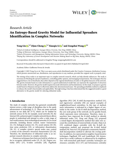 Pdf An Entropy Based Gravity Model For Influential Spreaders