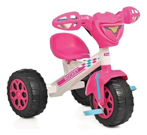 Triciclo Para Niña Prinsel Rocket Girl Color Blanco Con Rosa Envío Gratis