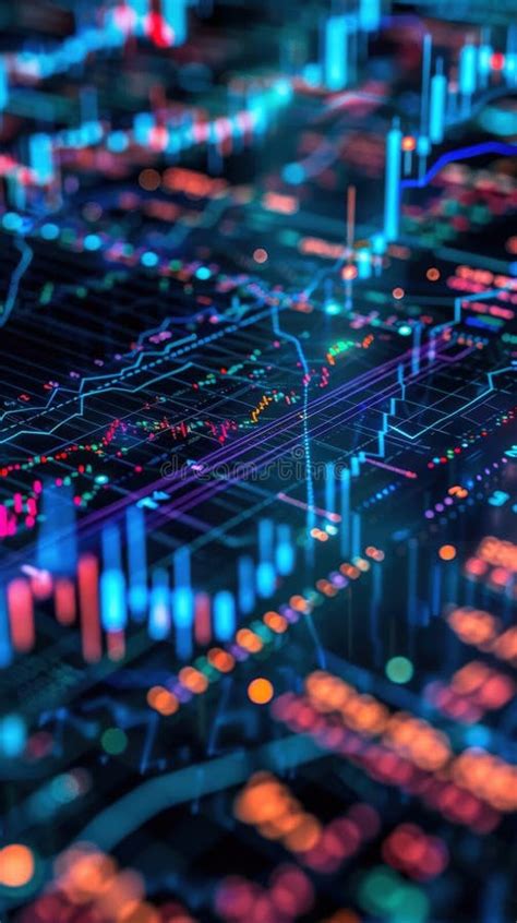Illustration 3d Model Aidriven Stock Market Analysis And Trading