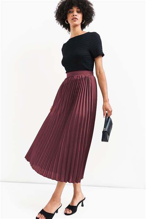 Satin Pleated Skirt