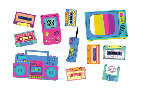 Gadgets 90 S Vector Icon Set Popular In The 90 S Gadgets Game Console