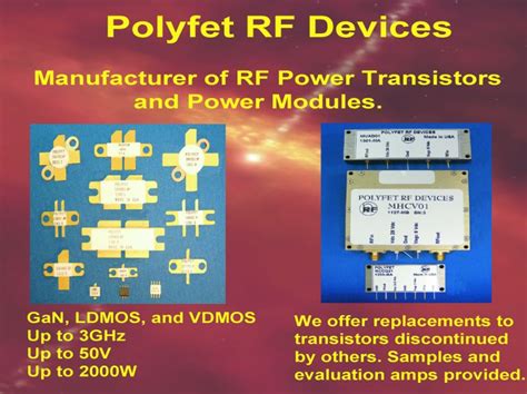 Reliable Rf Power Transistors And Amplifier Modules From Polyfet Long