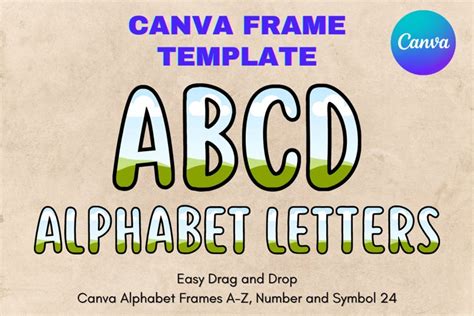 Canva Letters Frame Alphabet Template Font Add