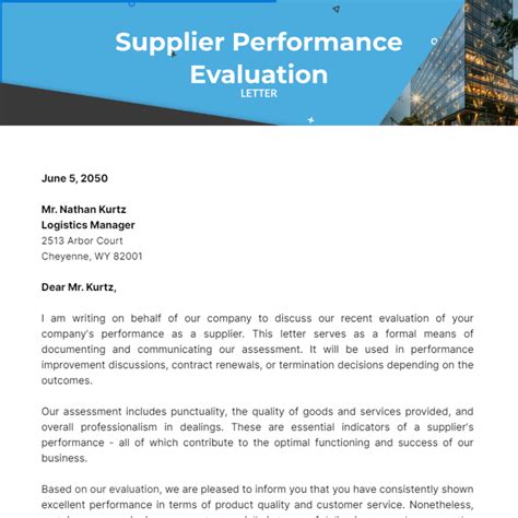 Performance Evaluation Letter Template At Luke Earsman Blog