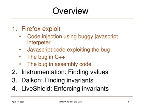 Overview Firefox Exploit Instrumentation Finding Values Ppt Download