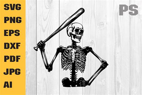 Skeleton Baseball Svg Baseball Player Svg For Silhouette Softball