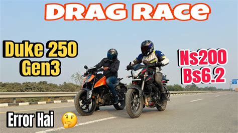 2024 Ktm Duke 250 Gen 3 Vs Bajaj Pulsar Ns200 Bs62 E20 Drag Race