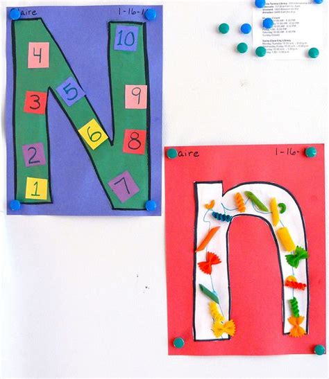 N Is For Numbers And Noodle Alphabet Crafts Preschool Letter A