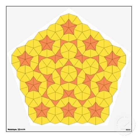 Penrose Sun Tile 2 Wall Decal Penrose Tiling Millefiori Quilts Penrose