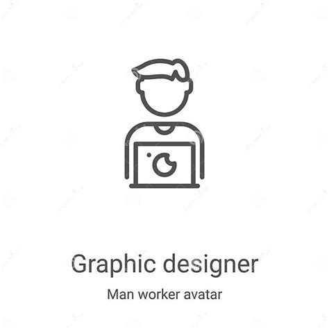 Graphic Designer Icon Vector From Man Worker Avatar Collection Thin Line Graphic Designer