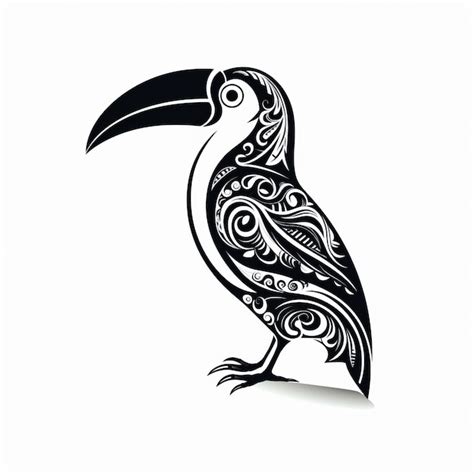 Premium Photo Colorful Toucan Art Dark Black And White Silhouettes