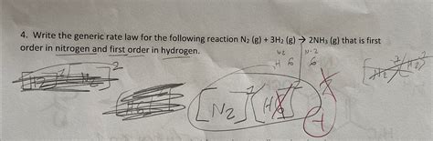 Solved Write The Generic Rate Law For The Following Chegg