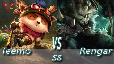 Teemo Vs Rengar Hard Carry S8 Ranked Gameplay Season 8 Youtube