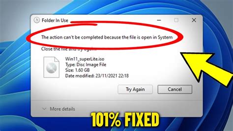 The Action Can T Be Completed Because The File Is Open In System In
