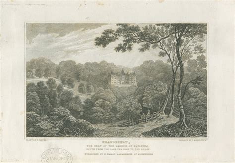 Beaudesert Hall Y Park Grabado Nd [c 1830]