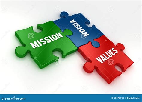 Vision Mission Valeurs Et Buts Puzzle 3d Illustration Stock