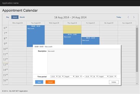 Appointment Calendar Mvc5 Appointment Calendar Appointments