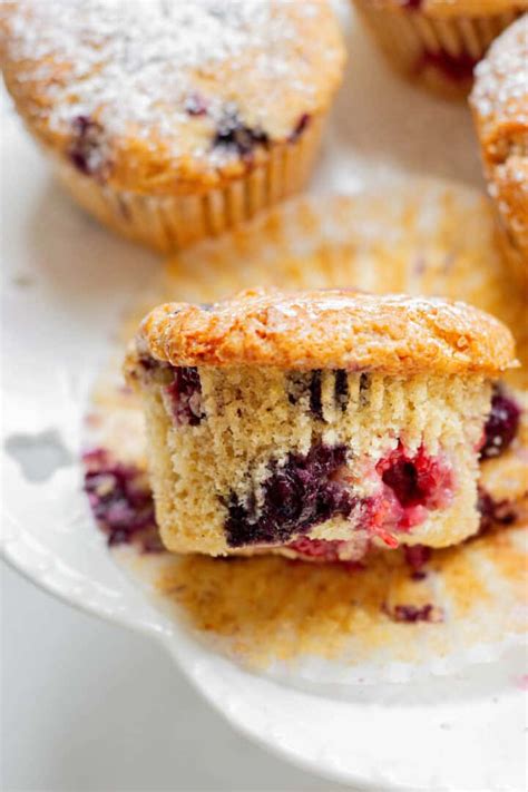 Frozen Berry Muffins Baking With Butter