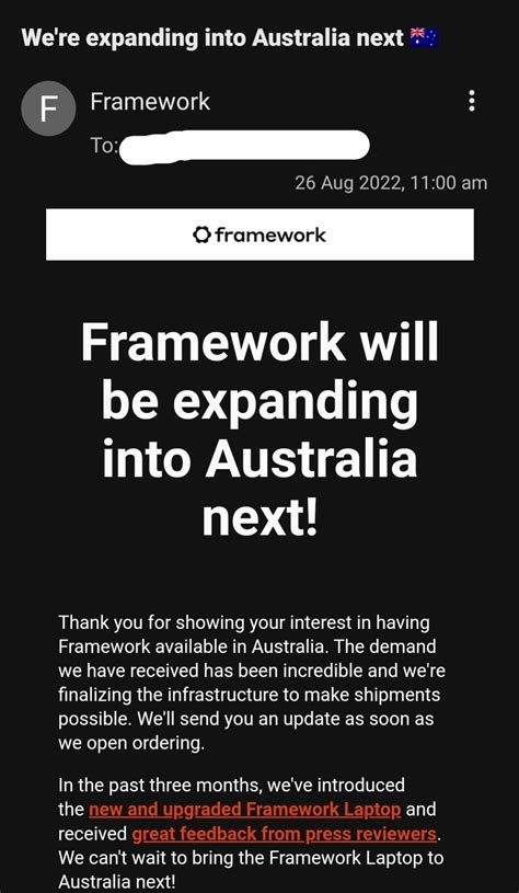 Framework Is Coming To Australia R Framework