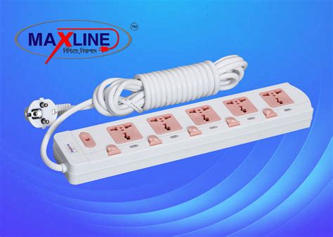 Maxline 5 Gang Multi Extension Socket Model ML 358 3 Miter Wire Maxline