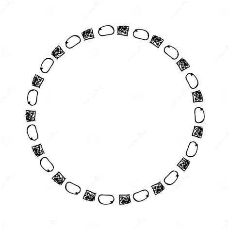 Circle Frame Hand Draw Sketch Doodle At White Stock Vector