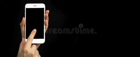 Mobile Phone And Index Finger Isolated Product Demonstration Concept