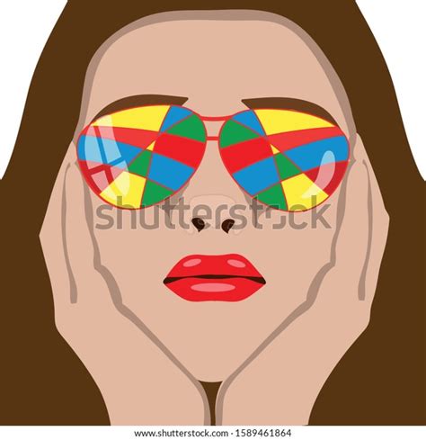 Portrait Girl Fictional Glasses Stock Vector Royalty Free 1589461864